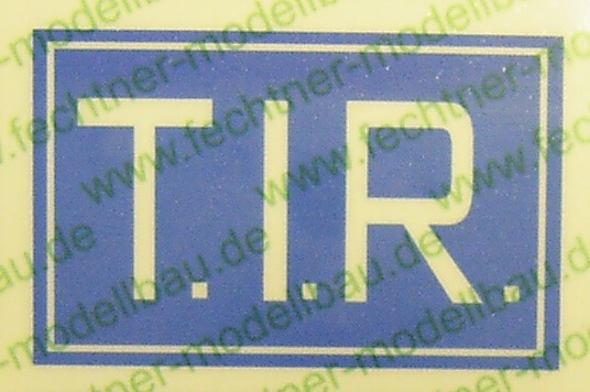 TIR sign white/blue (1:13,6) 30x19mm Self-adhesive | 5825