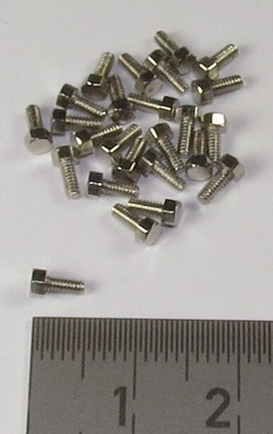 Hexagonal model screw M1,6 x 4 nickel-plated brass. SW2,5 | 8871