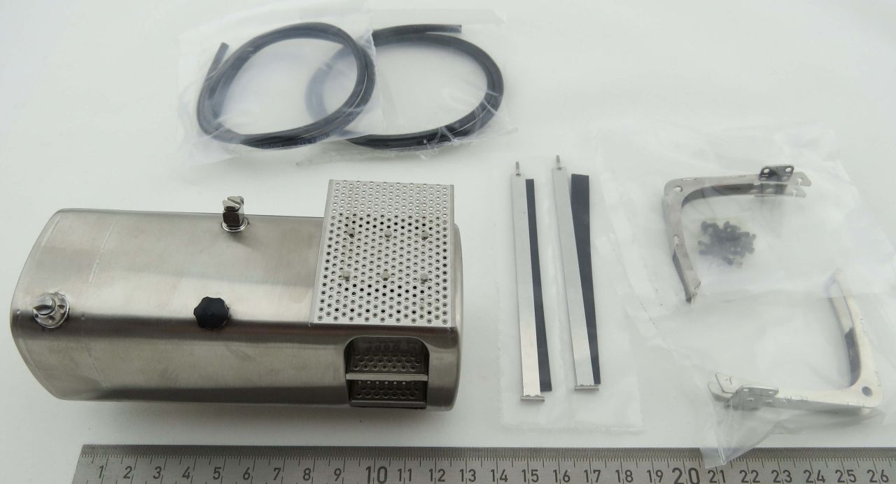 Kraftstofftank 130mm aus V2A mit Bändern, Harnstofftank | 11367